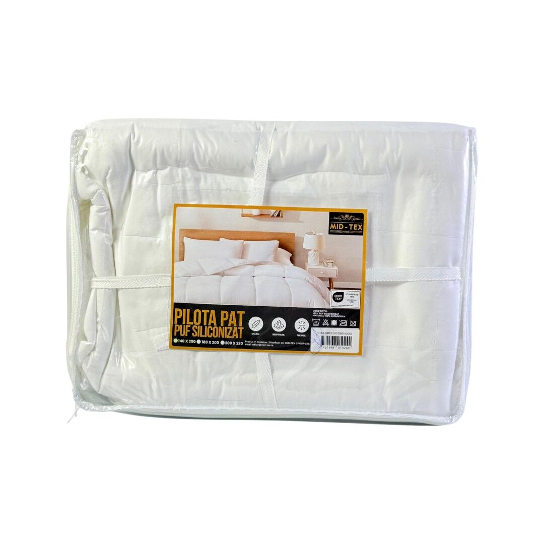Pilotă pentru pat din puf siliconizat 140 x 200 cm, greutate 300 g ...